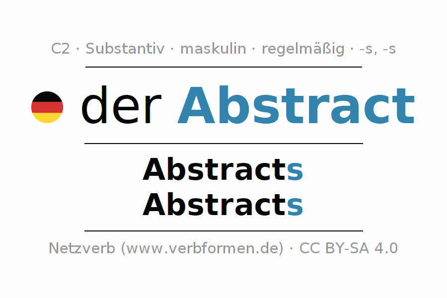 Deklination "Abstract" - Alle Fälle des Substantivs, Plural und Artikel ...