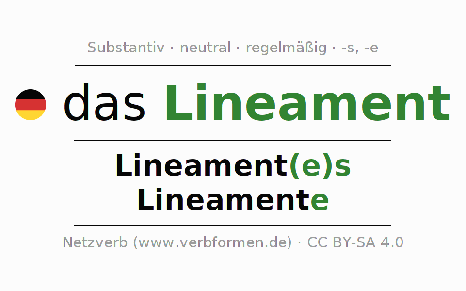 Deklination "Lineament" - Alle Fälle des Substantivs, Plural und ...