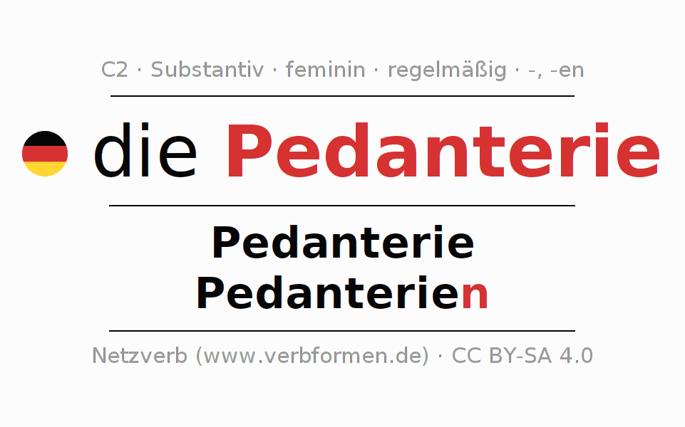 Deklination "Pedanterie" - Alle Fälle des Substantivs, Plural und ...