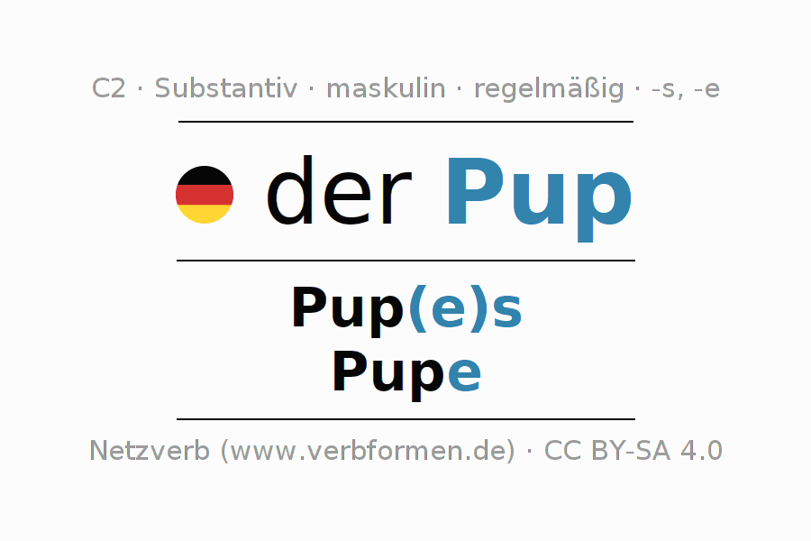 Deklination "Pup" - Alle Fälle des Substantivs, Plural und Artikel ...