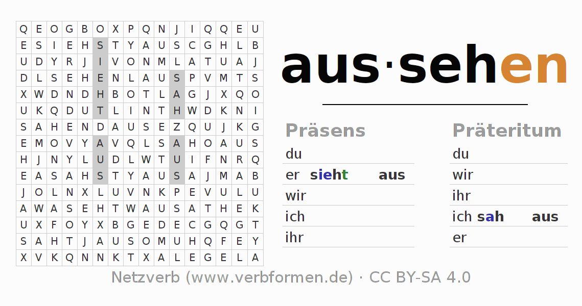 Arbeitsblätter "aussehen" - Viele Übungen, Materialien zum Lernen ...