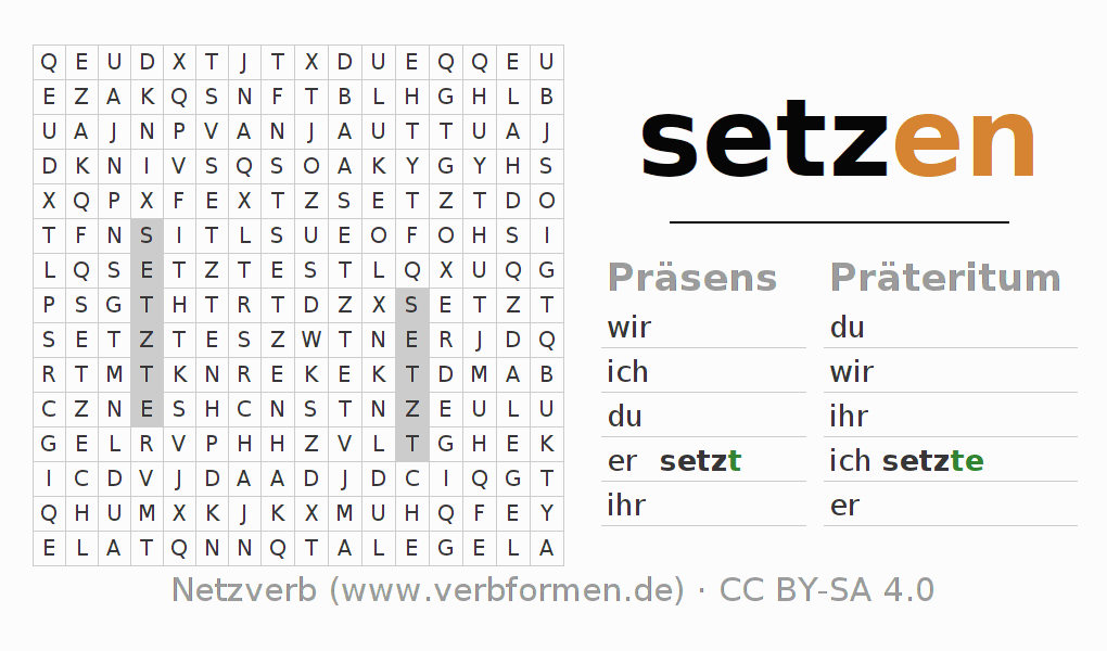Arbeitsblätter "setzen (ist)" - Viele Übungen, Materialien zum Lernen ...