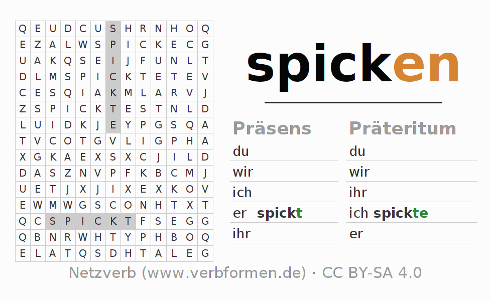 Arbeitsblätter "spicken" - Viele Übungen, Materialien zum Lernen ...