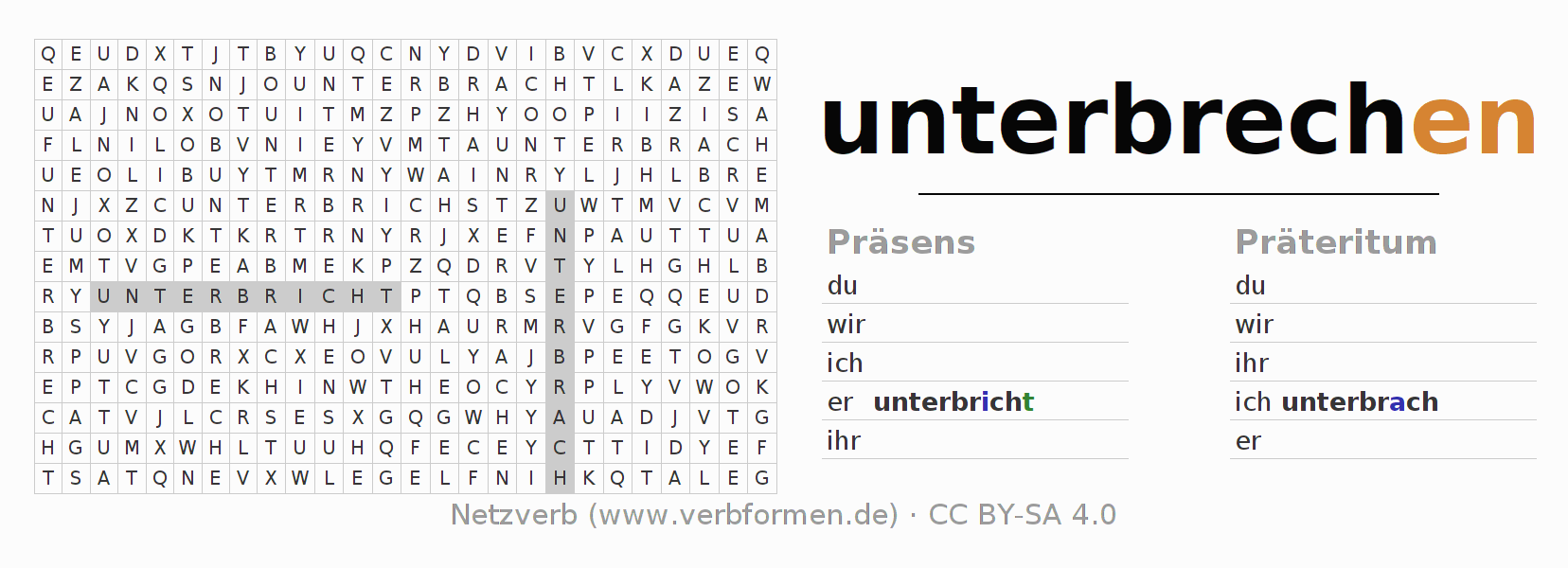 Arbeitsblätter "unterbrechen" - Viele Übungen, Materialien zum Lernen ...