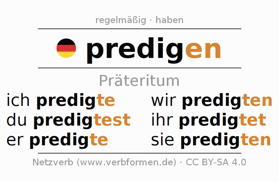 Präteritum "predigen" - Alle Formen des Verbs, Regeln, Beispiele ...
